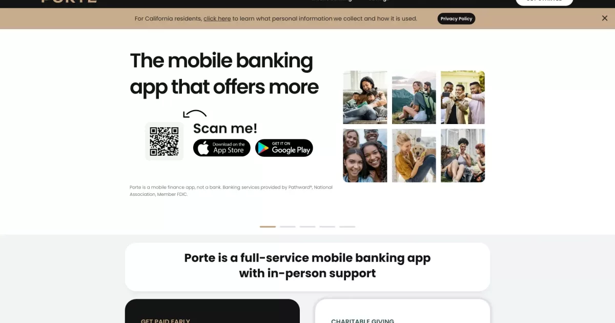 Porte | Mobile Banking with No Monthly Account Fees
